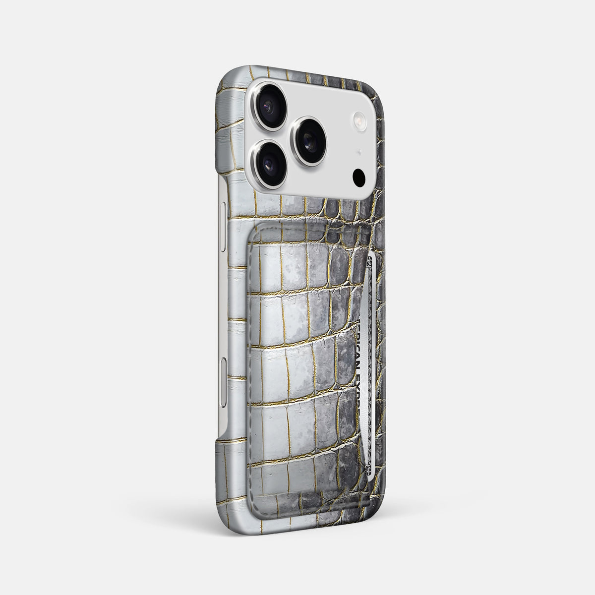 Slim Card Case For iPhone 17 Pro Max In Himalayan Crocodile – Labodet